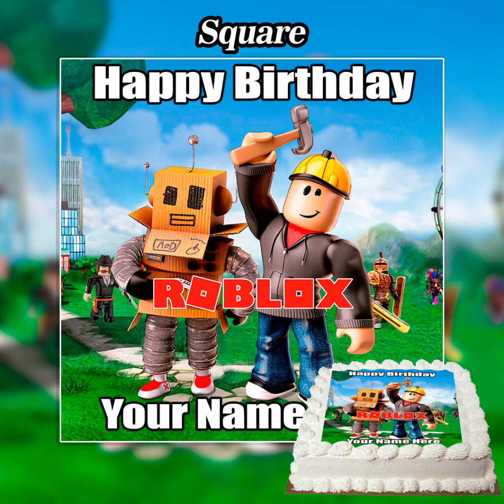 Edible Roblox Cake Topper Personalised - Edible Printed Toppers