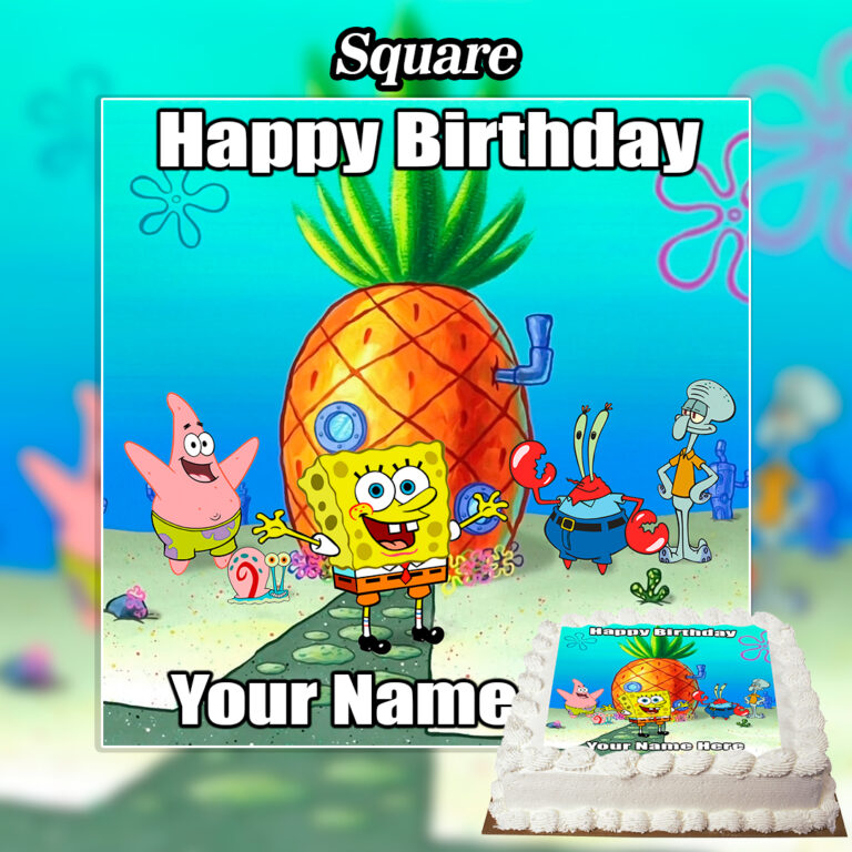 Edible Spongebob Cake Topper Personalised - Edible Printed Toppers