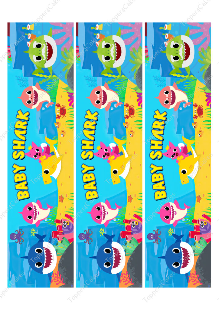 Edible Baby Shark Ribbon - Edible Printed Toppers