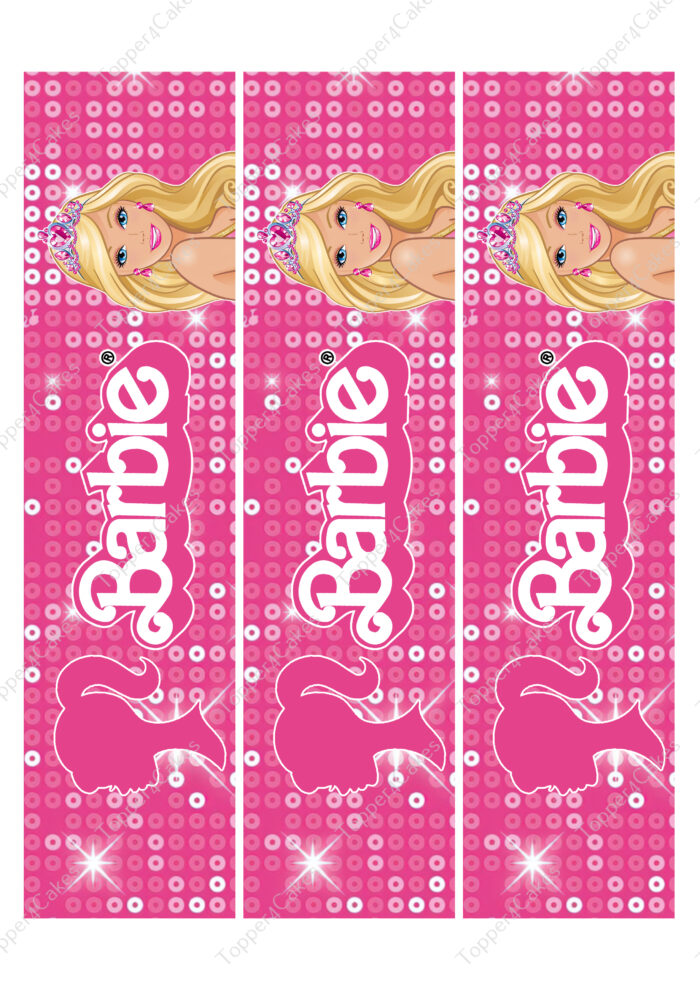 Edible Barbie Ribbon - Edible Printed Toppers