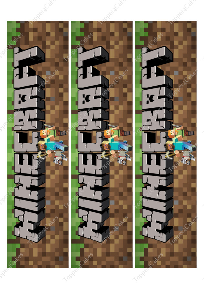 Edible Minecraft Ribbon - Edible Printed Toppers