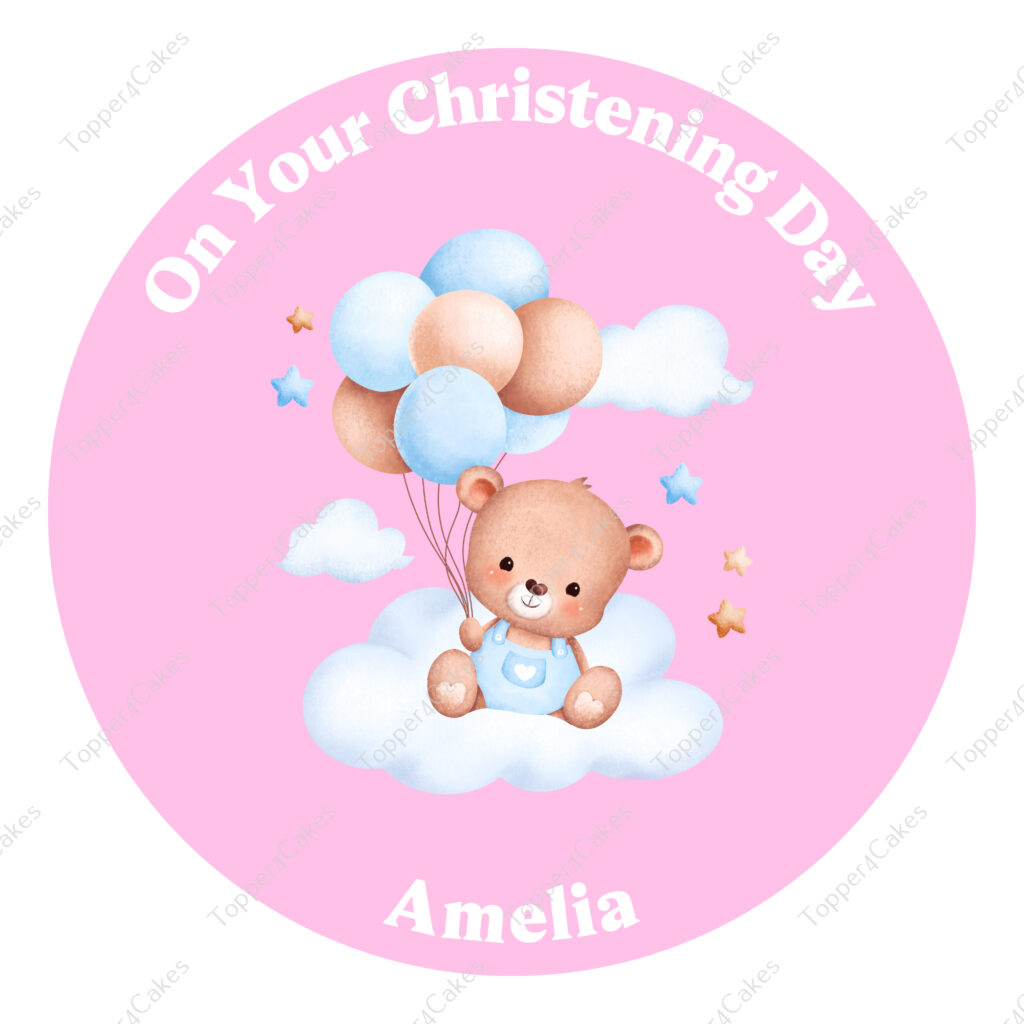 Edible Pink Baby Shower & Christening Cupcake Topper - Edible Printed ...