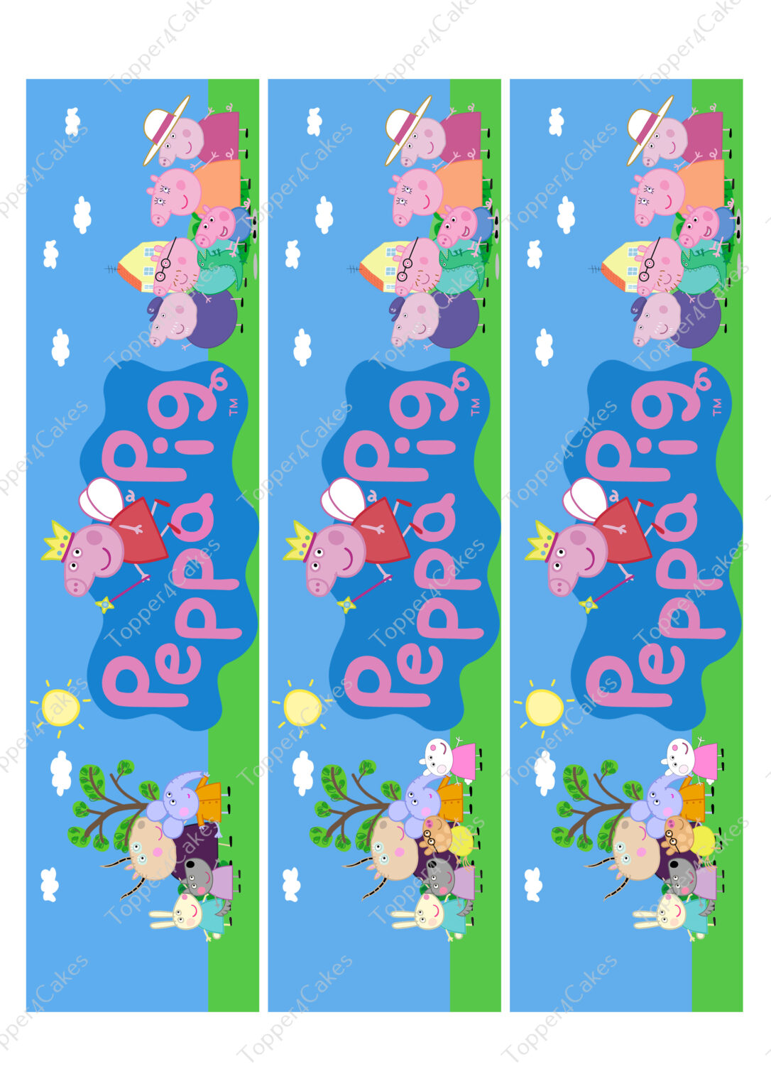 Edible Peppa Pig Ribbon - Edible Printed Toppers
