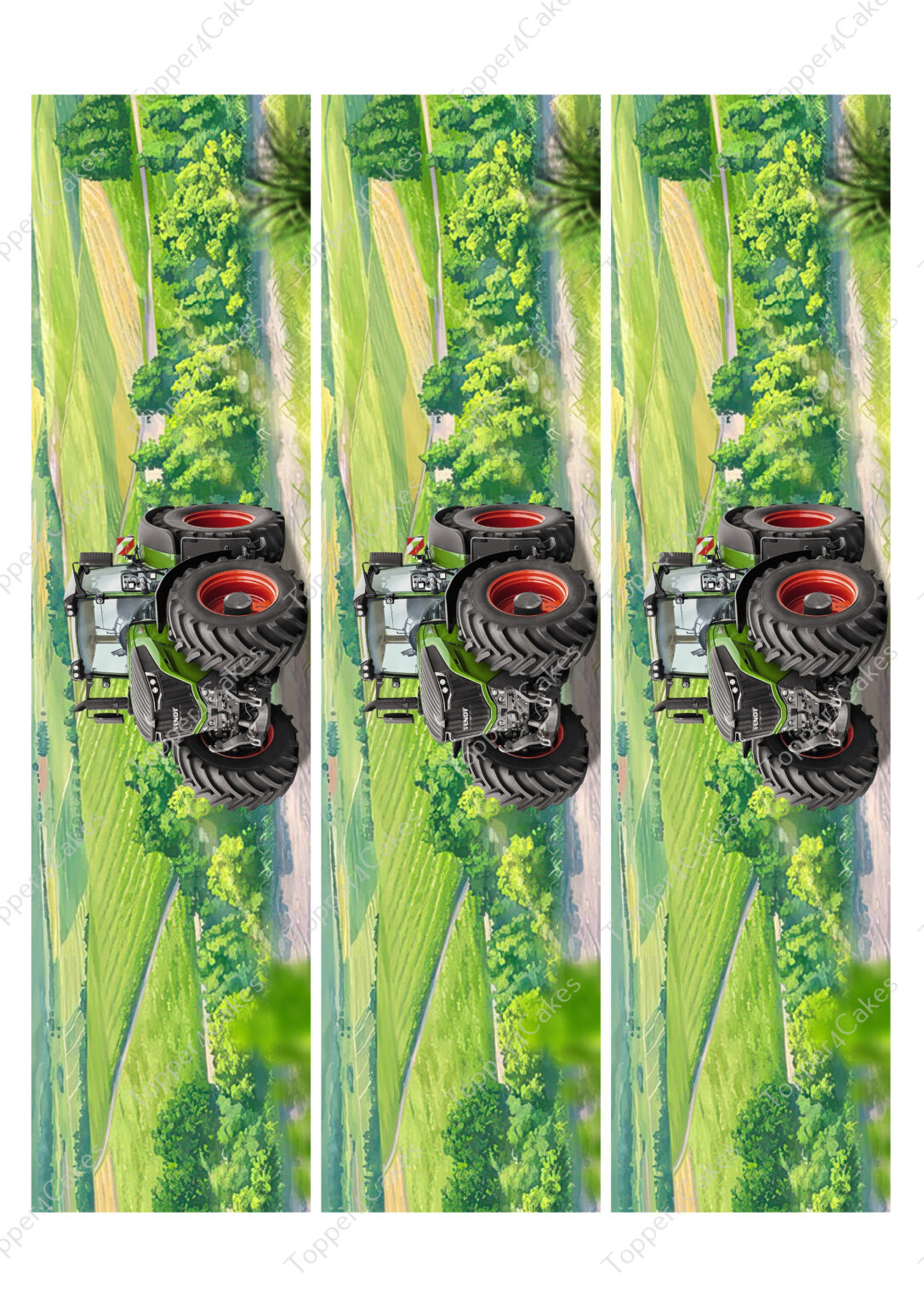 Edible Tractors Ribbon - Edible Printed Toppers