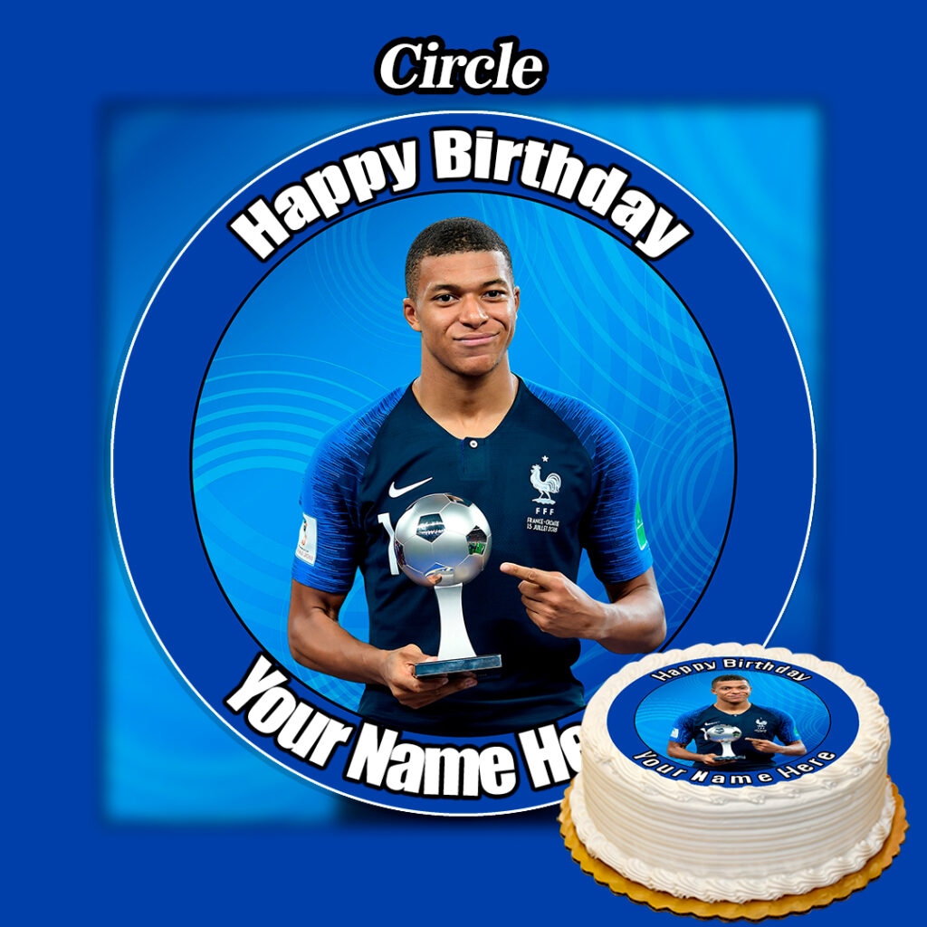 Edible Kylian Mbappé Cake Topper Personalised - Edible Printed Toppers