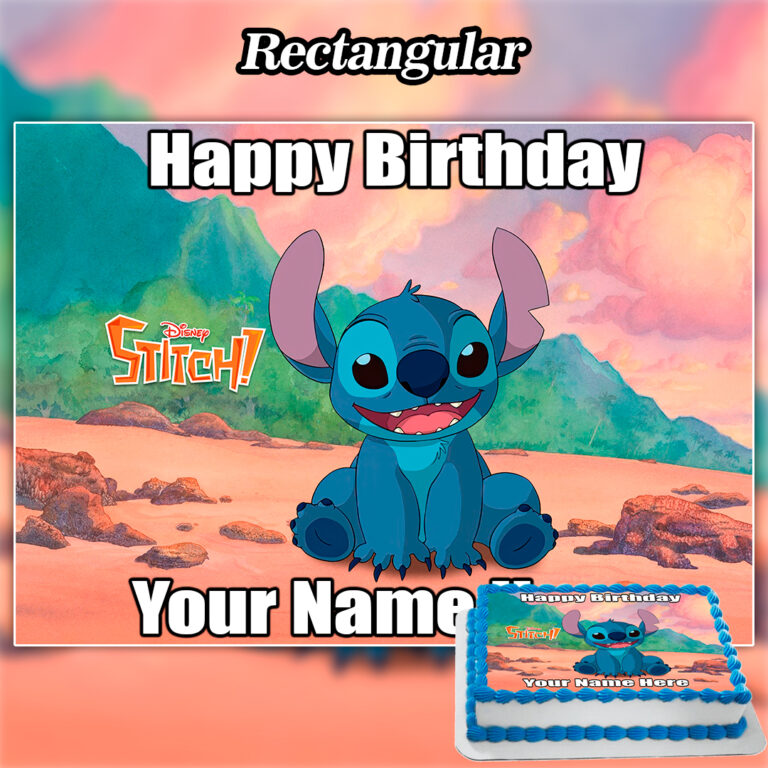 Edible Stitch Cake Topper Personalised - Edible Printed Toppers