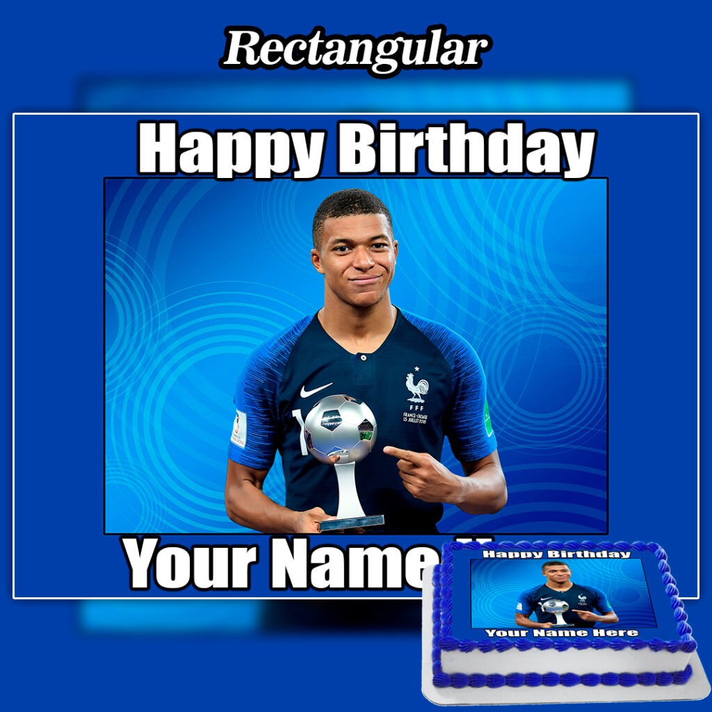 Edible Kylian Mbappé Cake Topper Personalised - Edible Printed Toppers