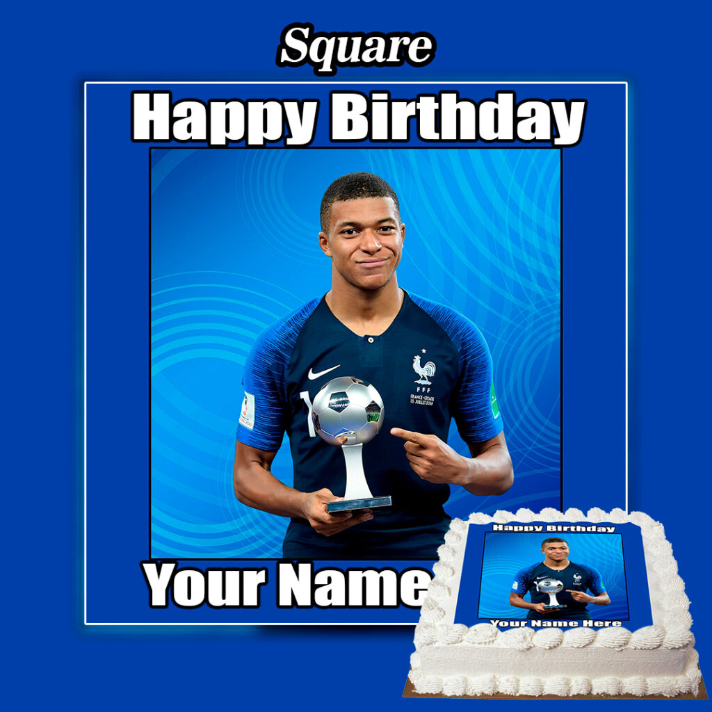 Edible Kylian Mbappé Cake Topper Personalised - Edible Printed Toppers