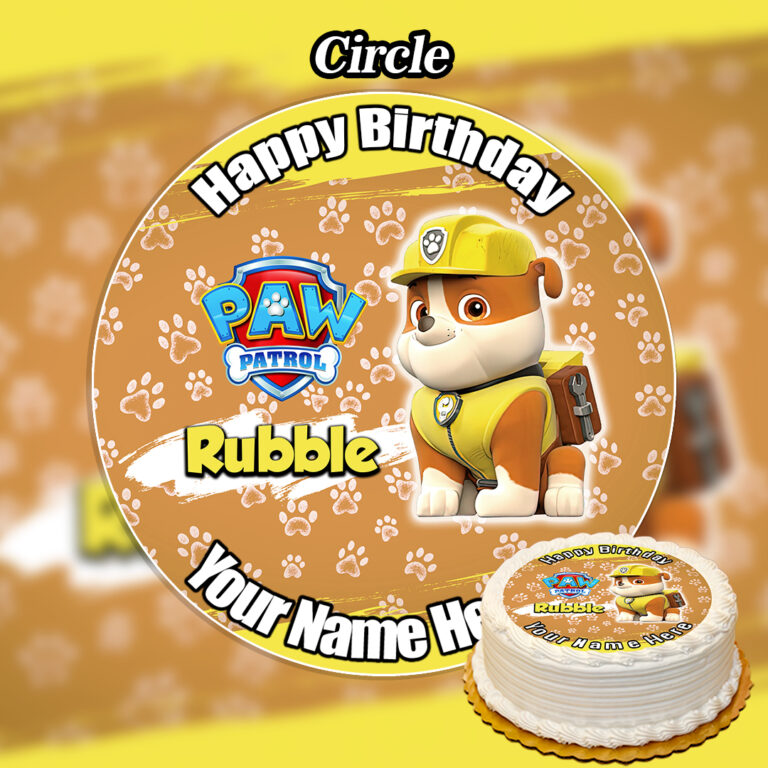 Edible Paw Patrol Rubble Cake Topper - Edible Printed Toppers