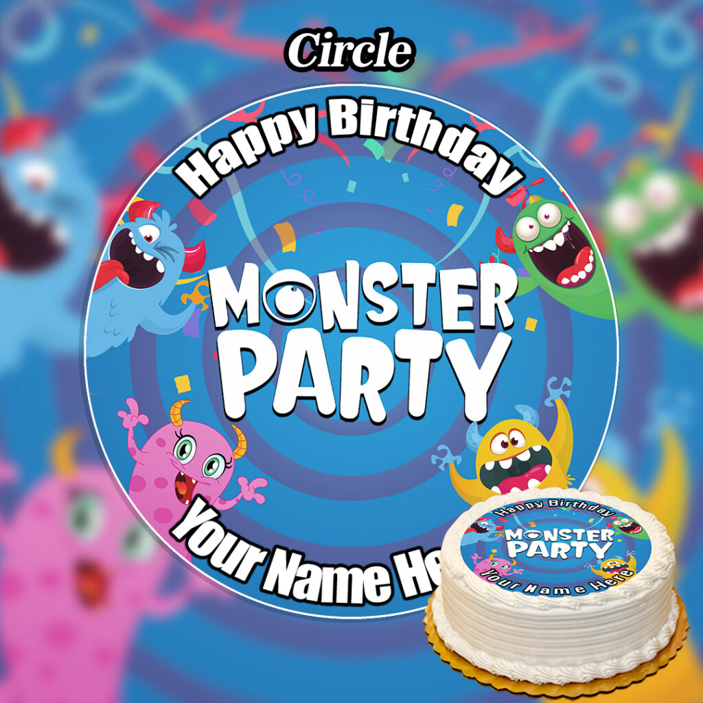 Edible Monster Party Cake Topper - Edible Printed Toppers